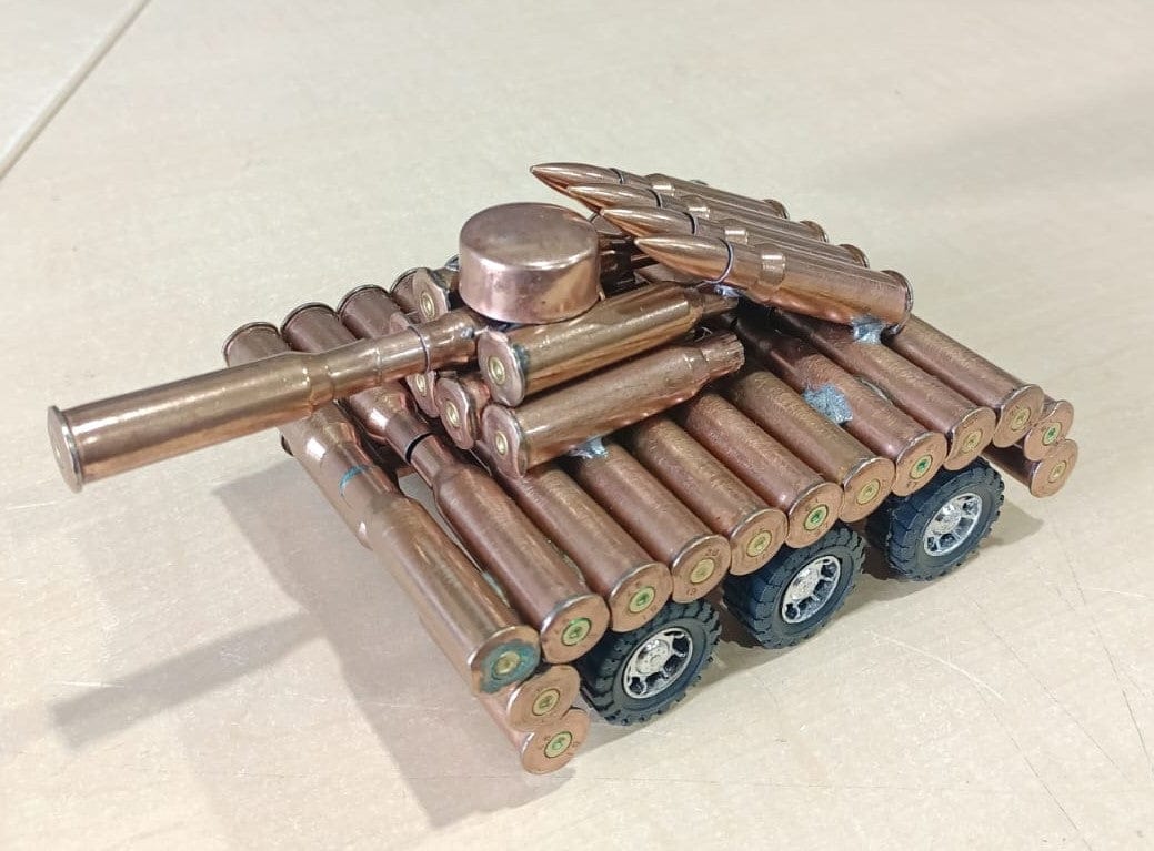 Bullet Shell Casings Shaped Rare Model Army Tank With Wheels (LARGE ...