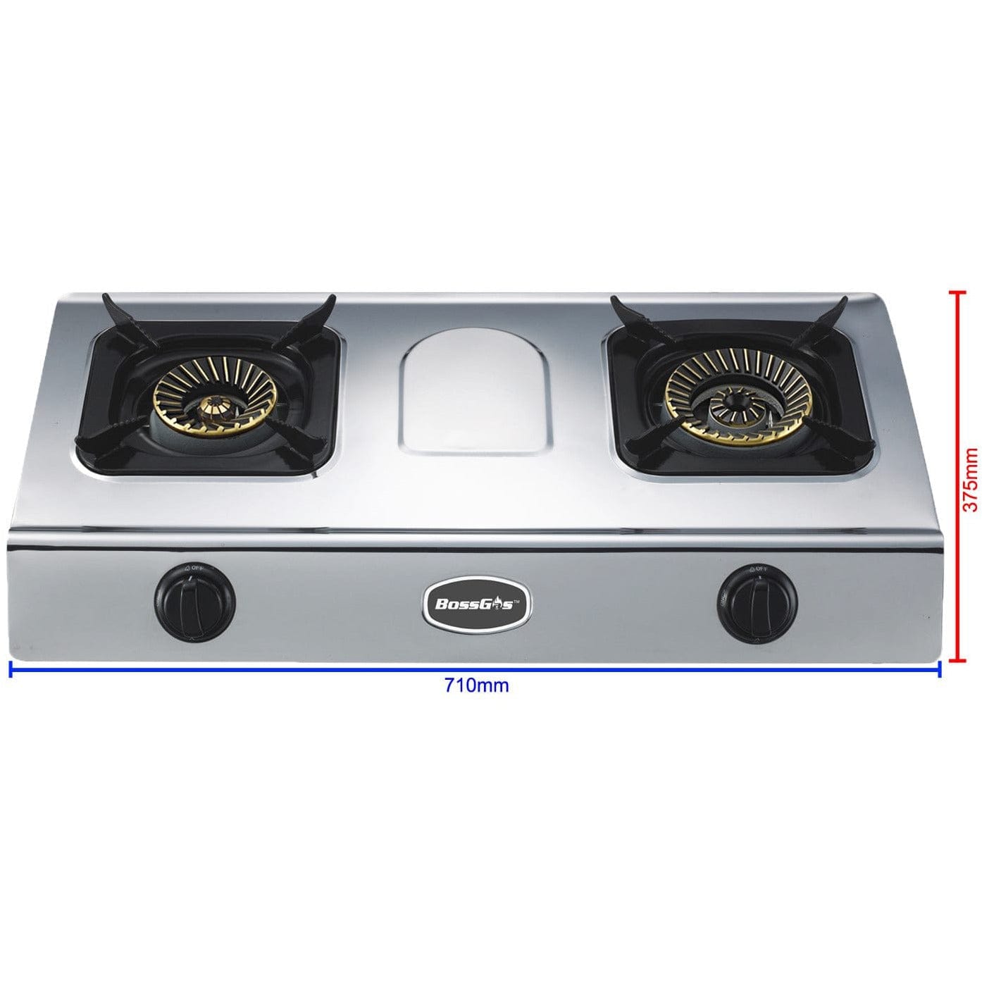 2-01SRBP-1 Auto Ignition Double Burner Stainless Steel Panel Gas Stove ...