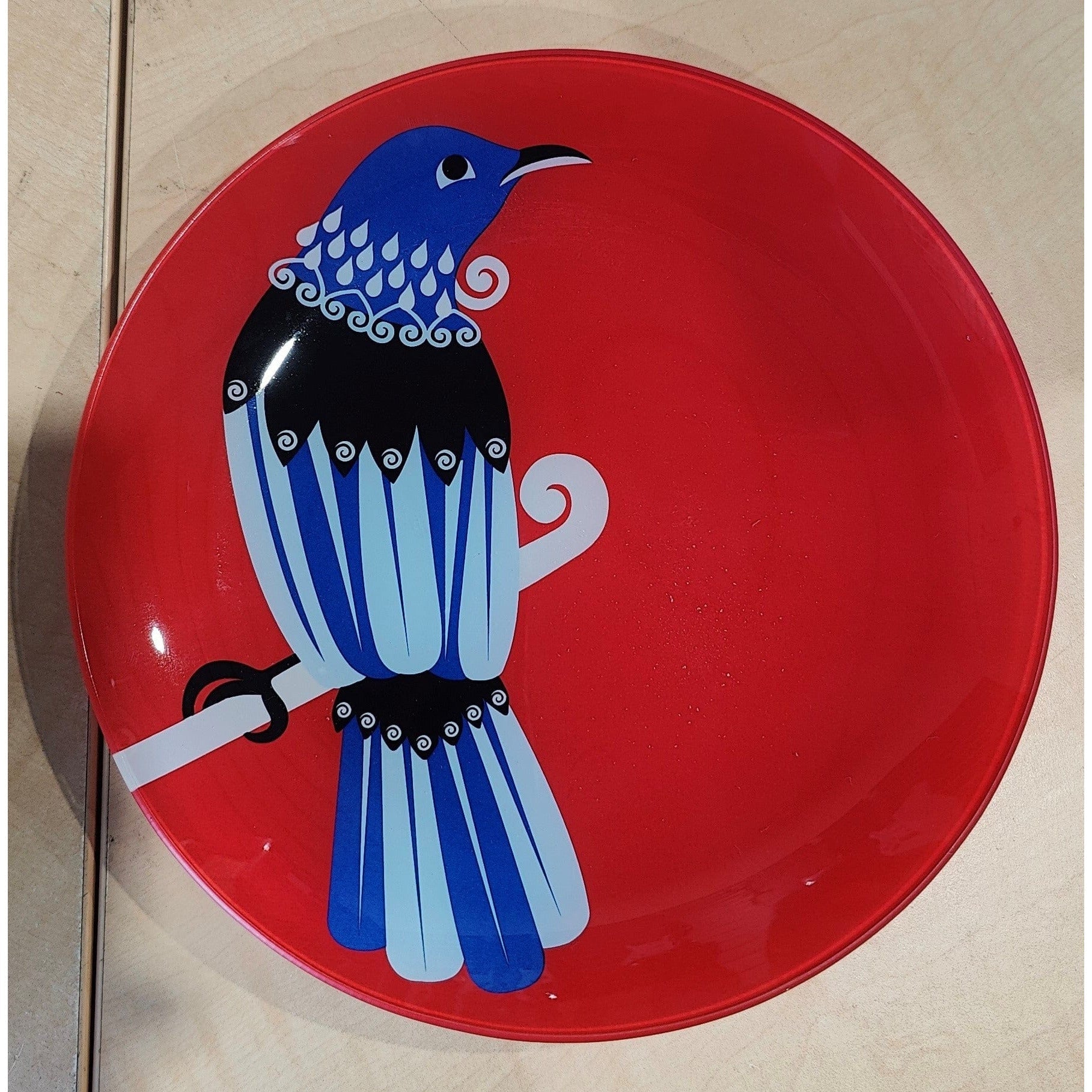 Home Decor New Zealand Tui Design 25cm Round Glass Plate (in Gift Pack ...